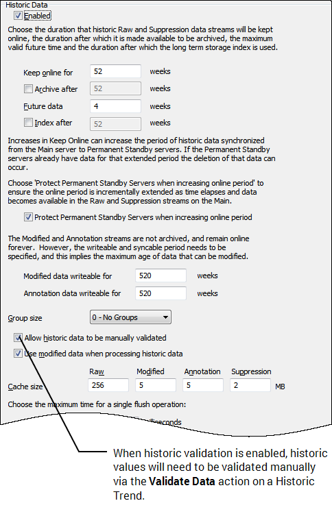 Server Administration Guide Enable Or Disable Manual Historic Data Validation Historic